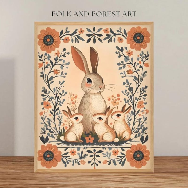 Vintage Bunny Print - Etsy