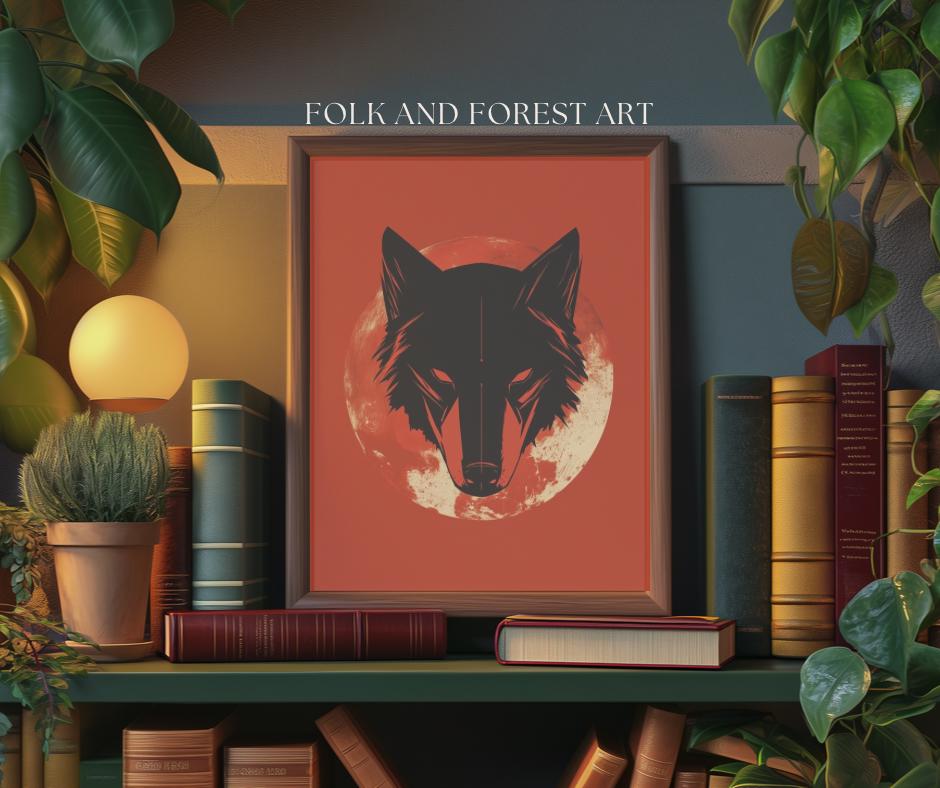 The Wolf and Mars | Red Rising Inspired Digital Art | Minimalist Wall ...