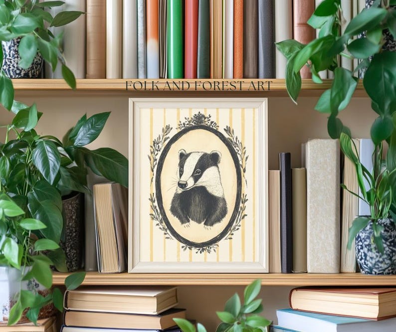 Loyalty and Friendship Magical House Art | Vintage Badger Printable ...