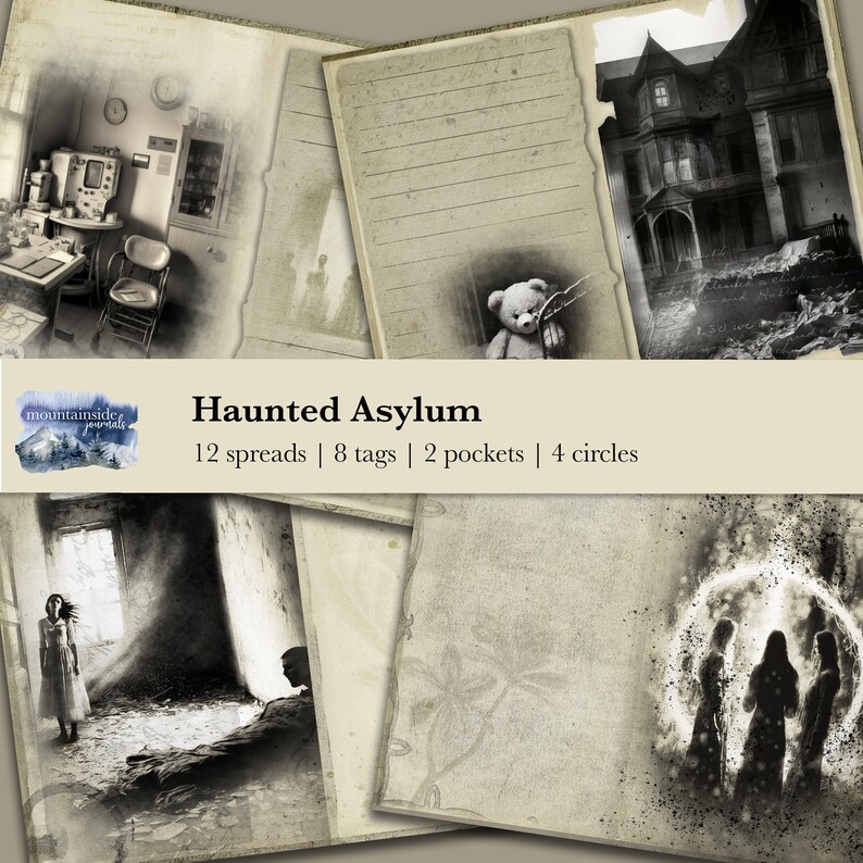 Haunted Asylum | Grunge | Haunted | Digital | Junk Journal Kit ...