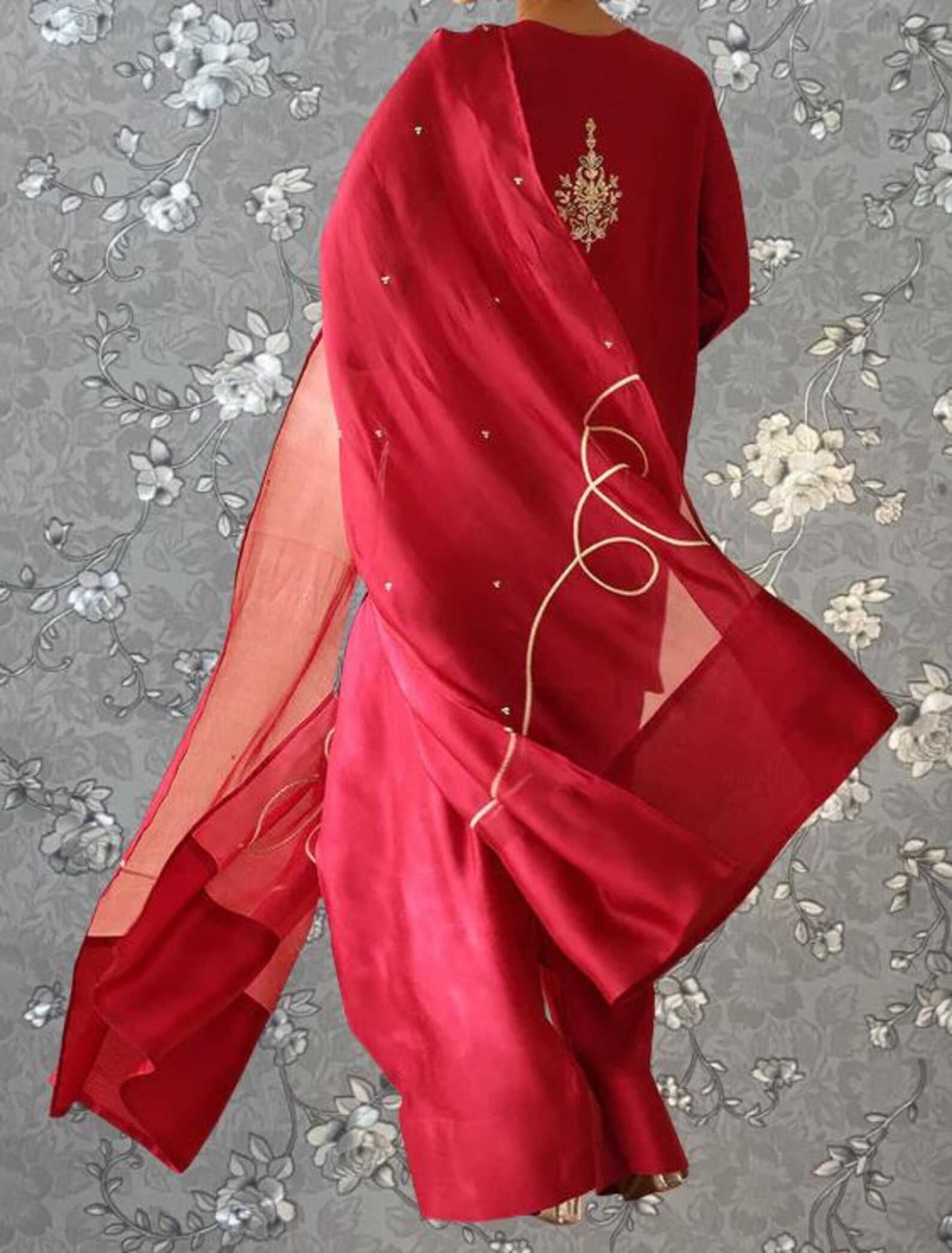 Deep Ruby Embroidered Pakistani Salwar Kameez Suit – Pink Tulip PR-0355 ...
