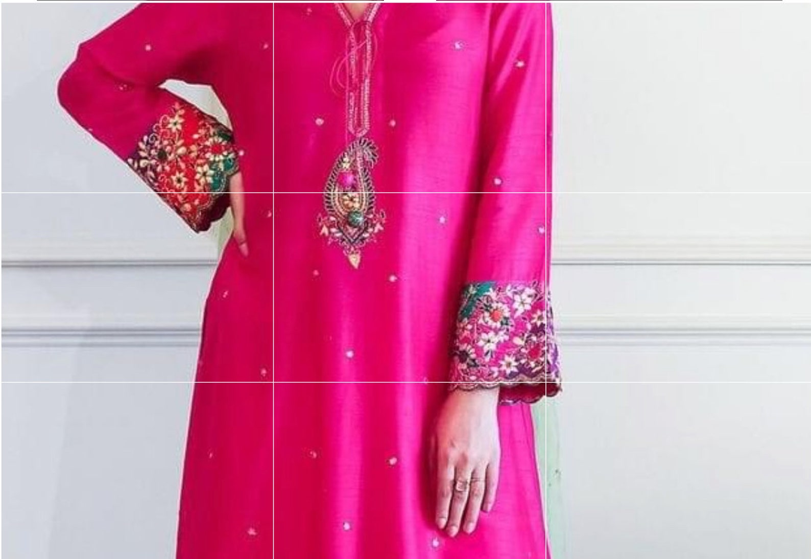 Beautiful Hot Pink With Mint Green Duptta - Etsy