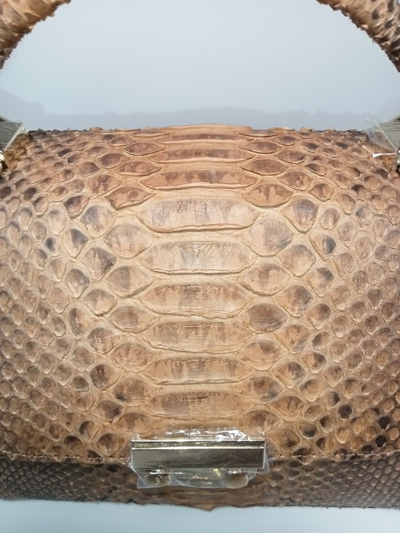 Women Exotic Bag Python Skin Bag Small Brown Handbag Python | Etsy