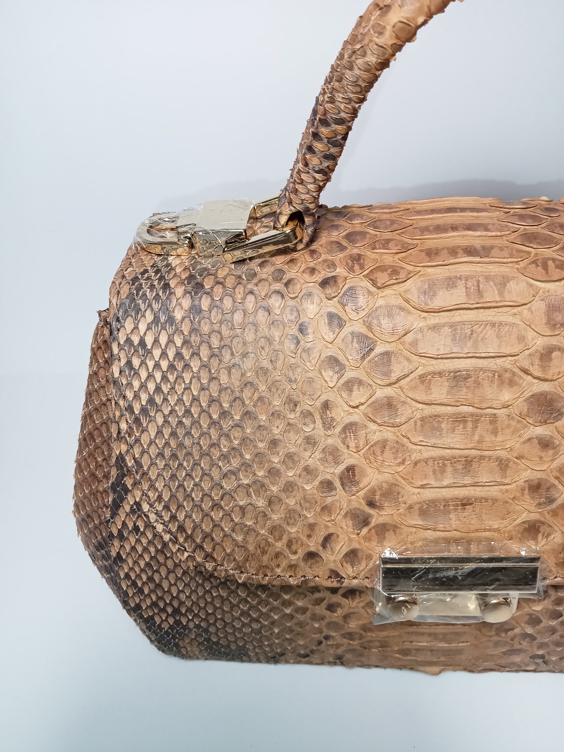 Women Exotic Bag Python Skin Bag Small Brown Handbag Python | Etsy