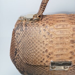 Women Exotic Bag Python Skin Bag Small Brown Handbag Python | Etsy