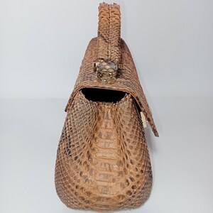 Women Exotic Bag Python Skin Bag Small Brown Handbag Python | Etsy