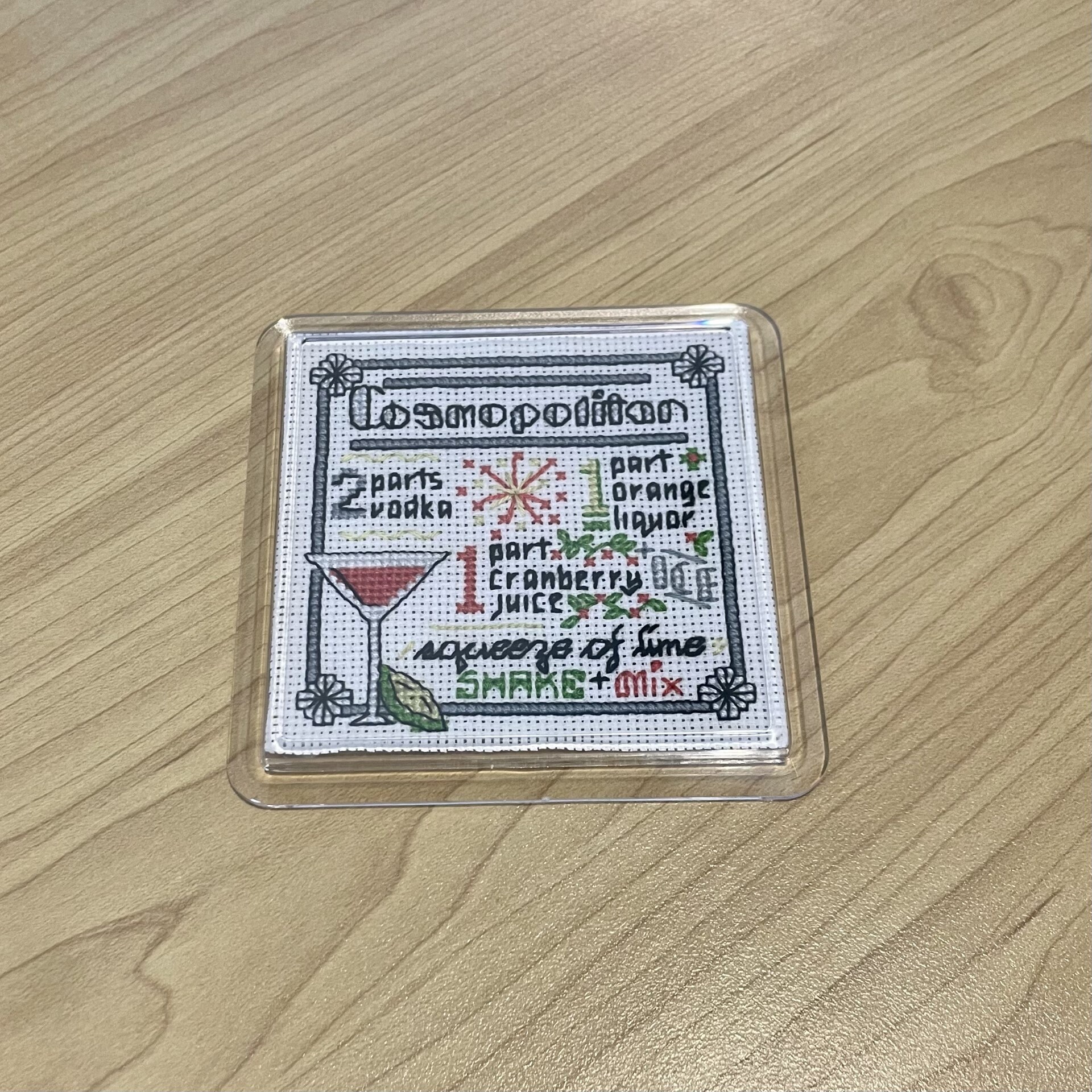 Cocktail Coaster Cross Stitch Pattern : Cosmopolitan Edition Digital ...
