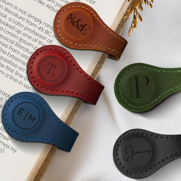 Magnetic Leather Bookmark - Etsy