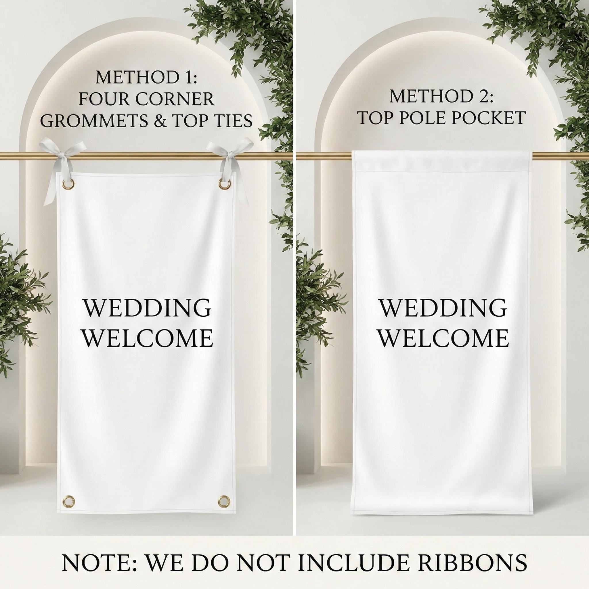 Custom Wedding Welcome Sign | Vertical Fabric Wedding Banner ...