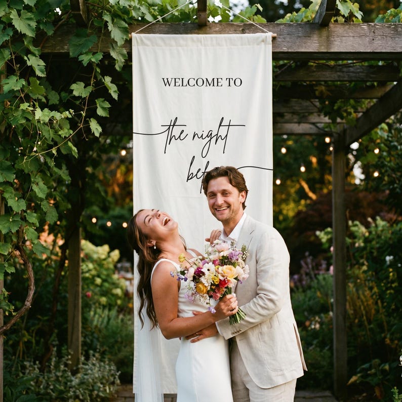 Custom Wedding Welcome Sign | Rehearsal Dinner Decor Personalized Names ...