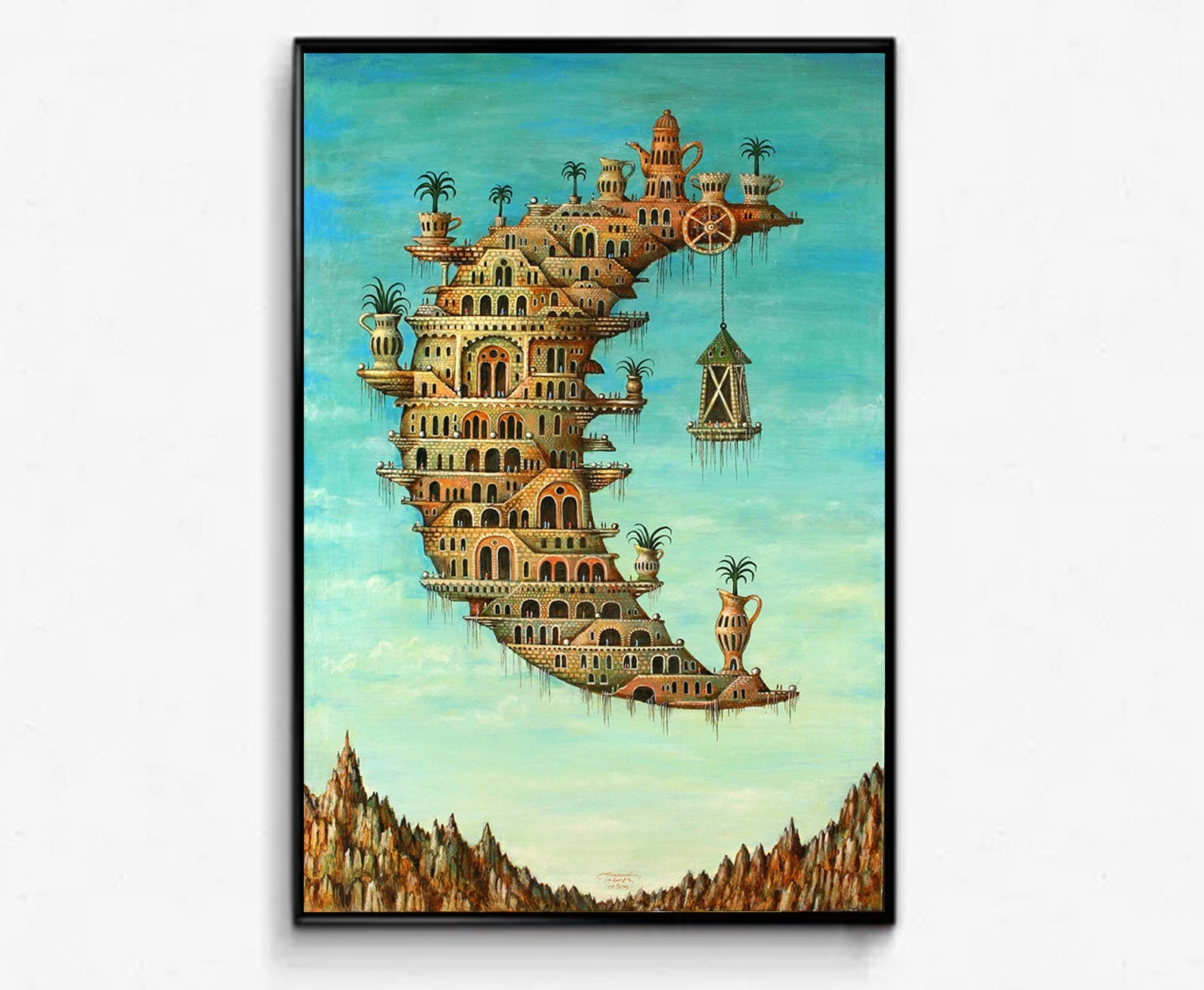 Salvador Dali Living on the Moon Vintage Poster - Etsy