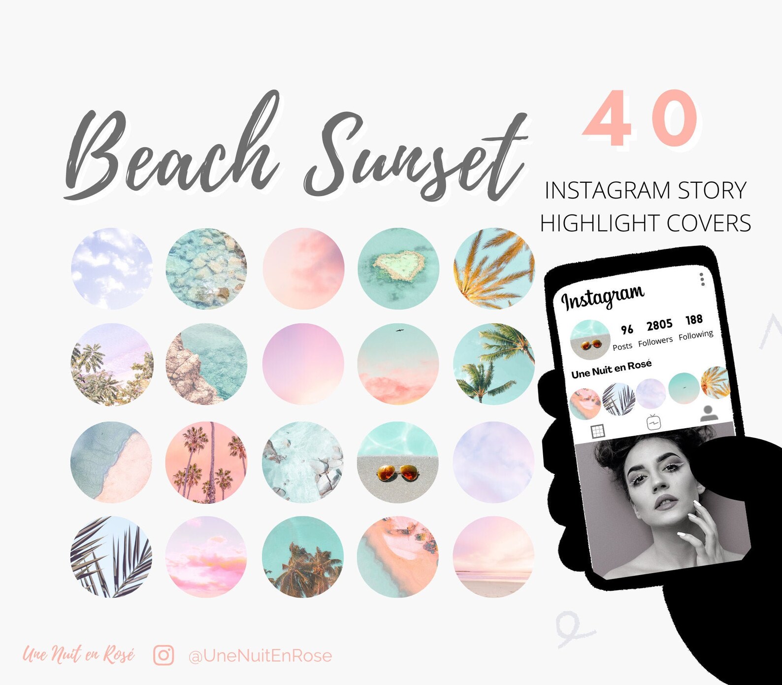 40 BEACH SUNSET Instagram Story Highlight Icons/Covers 40 | Etsy