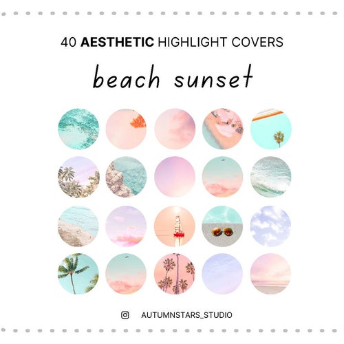 40 BEACH SUNSET Instagram Story Highlight Covers Pastel - Etsy