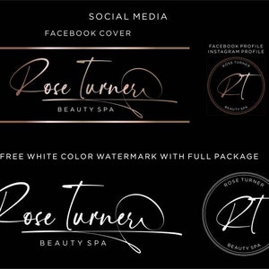 Heart Modern Calligraphy Script Logo, Watermark Rose Gold Bronze ...