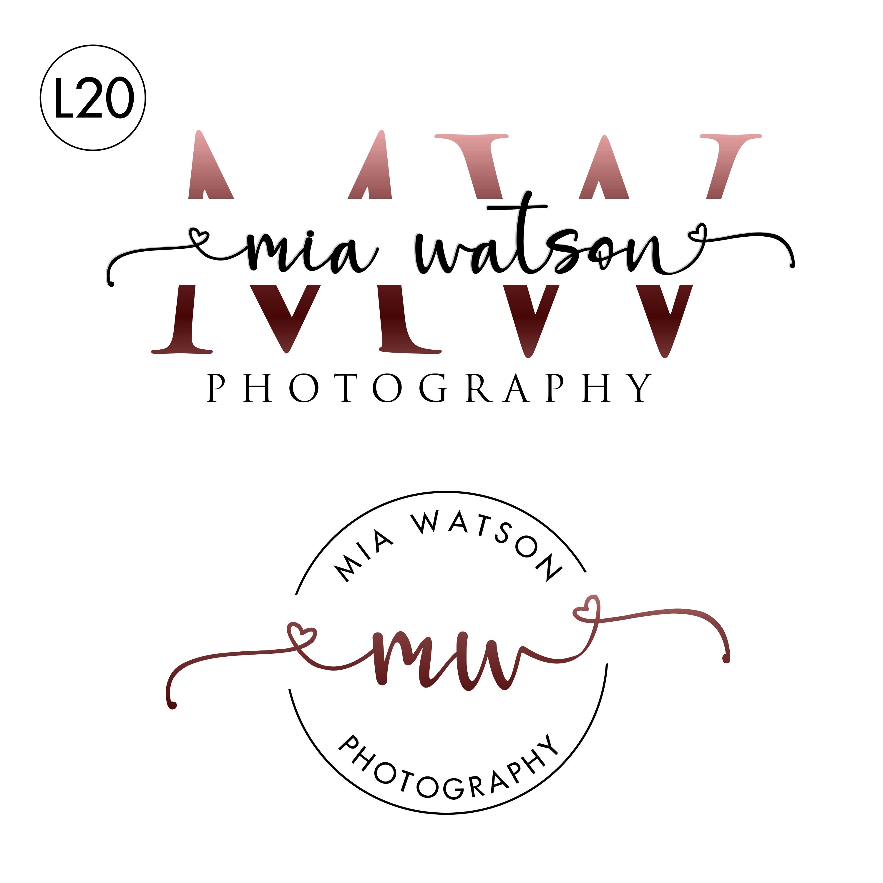 Logo Design Photography Watermark Logo Photographer Initials | Etsy