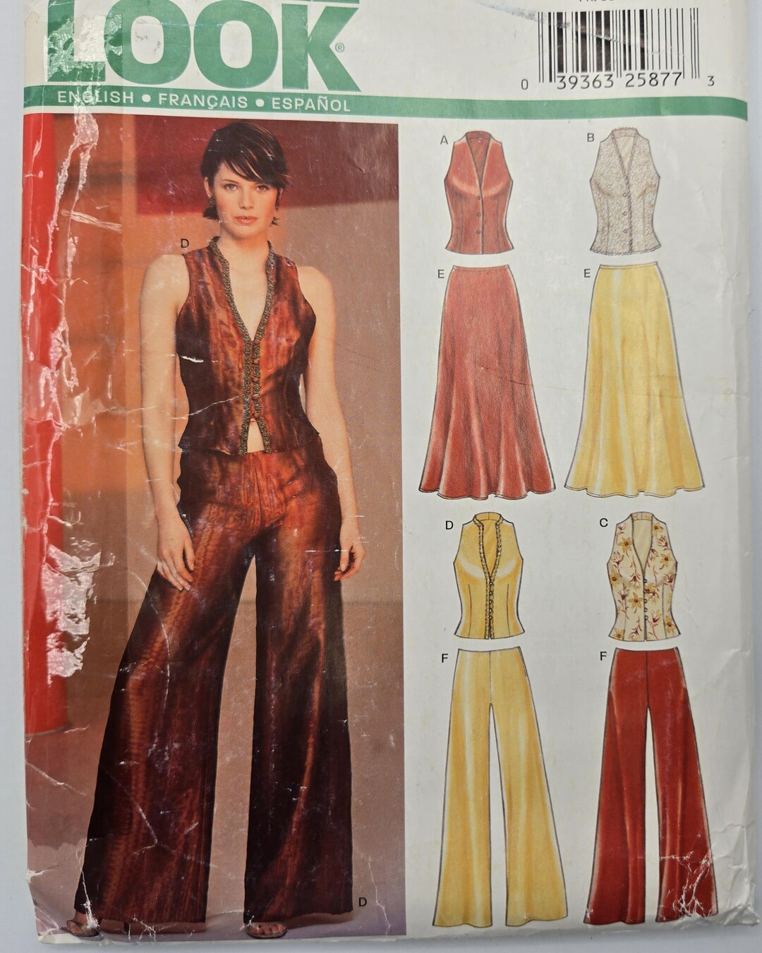 New Look 6182 Sewing Pattern, Evening Vest, Skirt, Pants, Size 8-18 ...