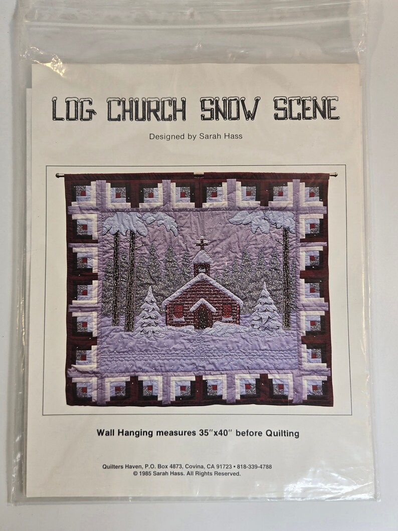 Log Church Snow Scene, Designed by Sarah Hass, Log Church Quilt Pattern ...
