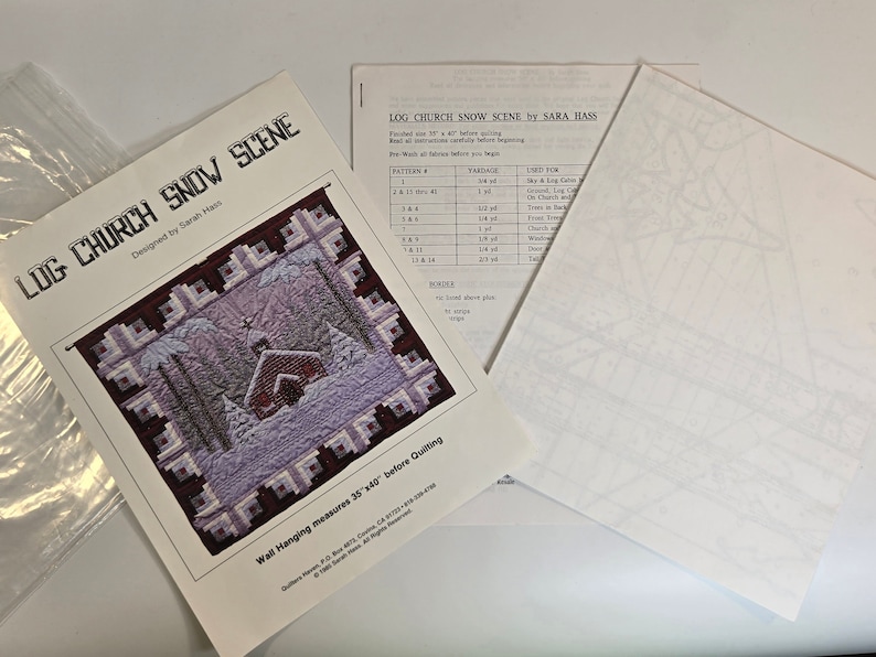 Log Church Snow Scene, Designed by Sarah Hass, Log Church Quilt Pattern ...