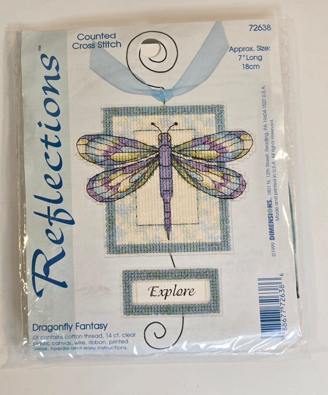 Dragonfly Cross Stitch Kit, Cross Stitch Kit, Dragonfly Hanging ...