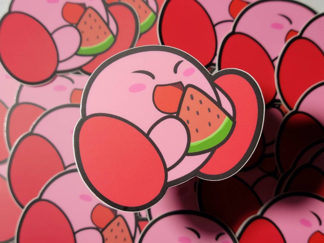 Kirby Watermelon Sticker - Etsy