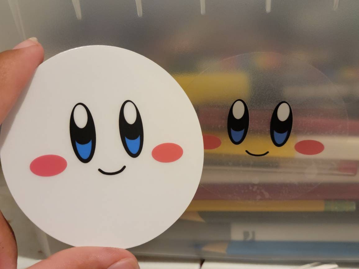 Clear Kirby Face Sticker matte or Clear - Etsy