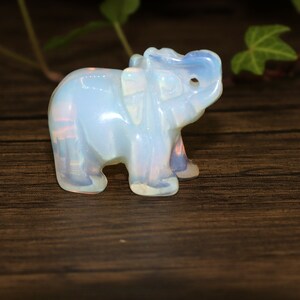 Mother and Child Elephant, Synthetic Opal Carving Elephant, Elephant ...