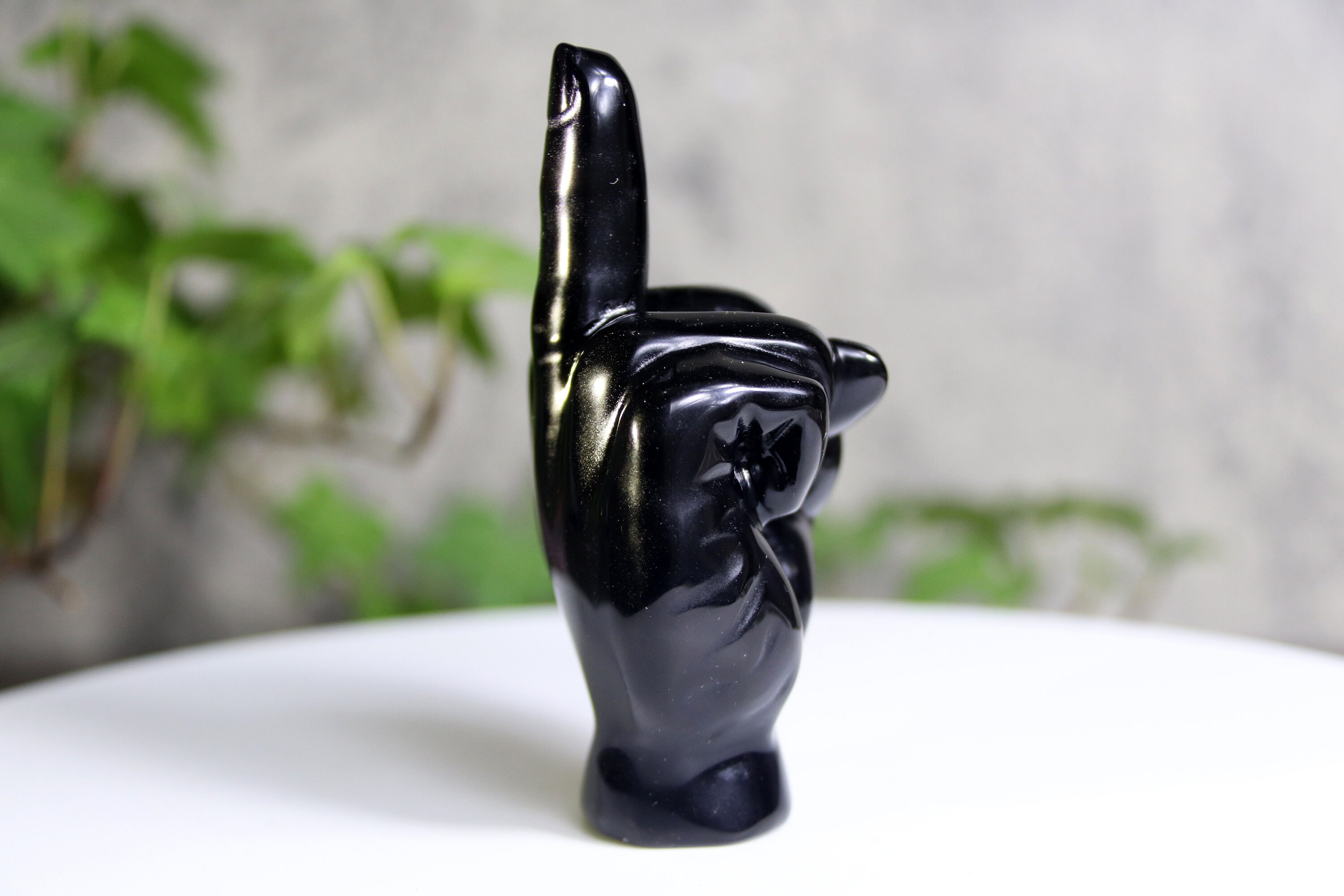 3.5'' Natural Obsidian Middle Finger Full Polished | Etsy