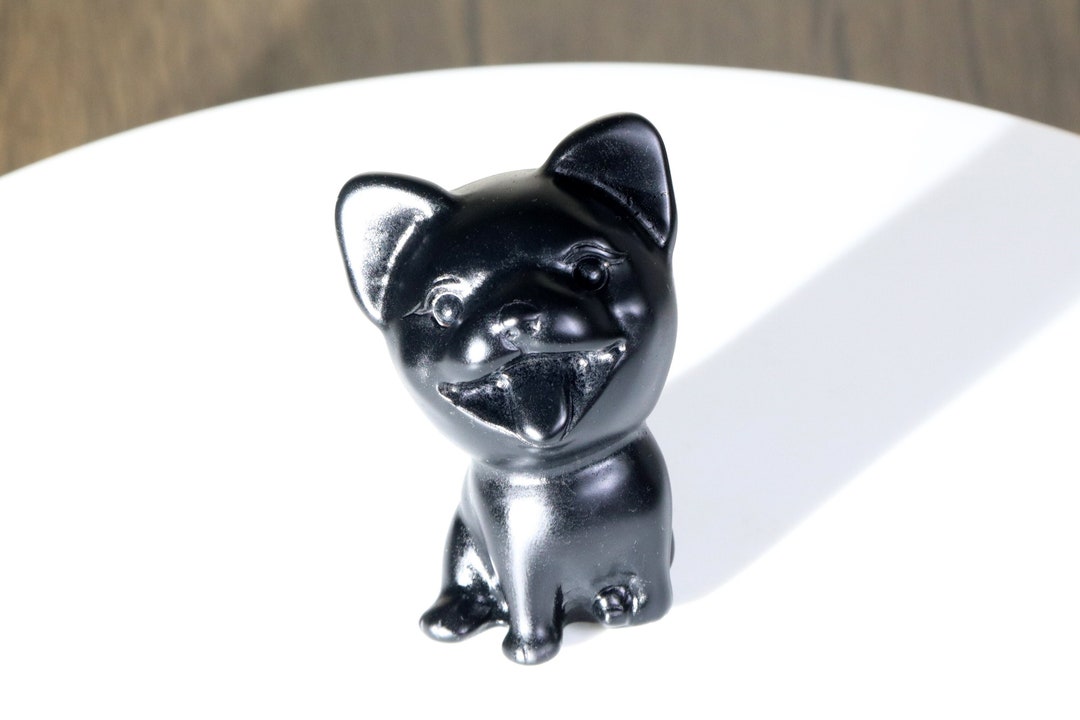 2 '' Hand Carved Obsidian Dog, Natural Obsidian Dog Statue, Doggy Gifts ...