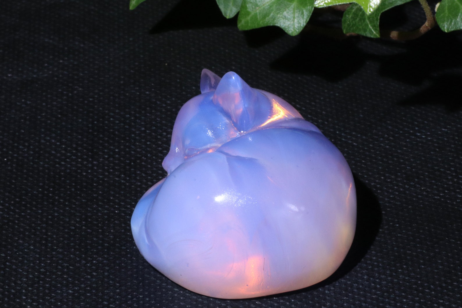 2 '' Synthetic Pink Opal Sleeping Cat Opalite Cat | Etsy