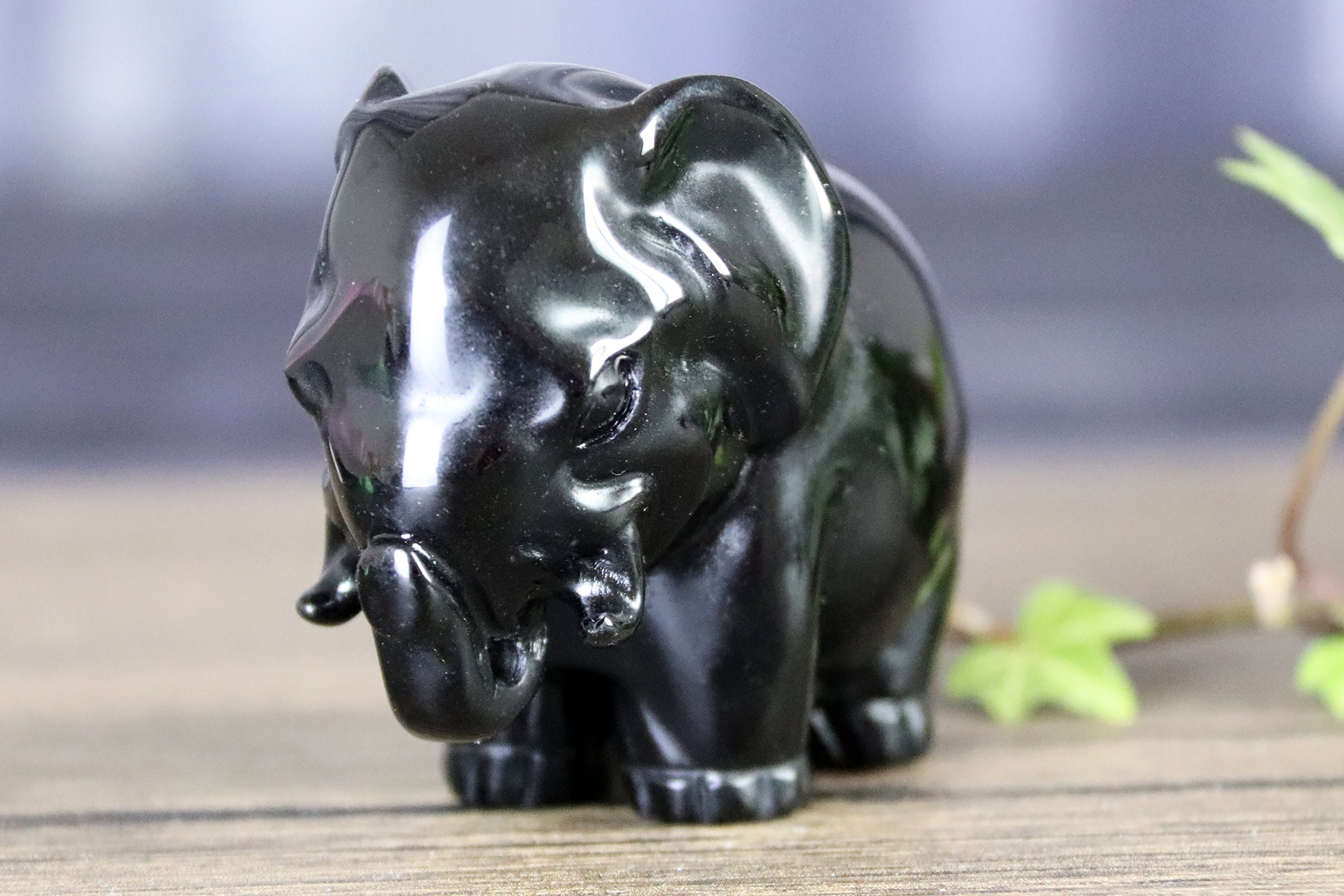 3'' Obsidian carved elephant Elephant giftsAnimal | Etsy