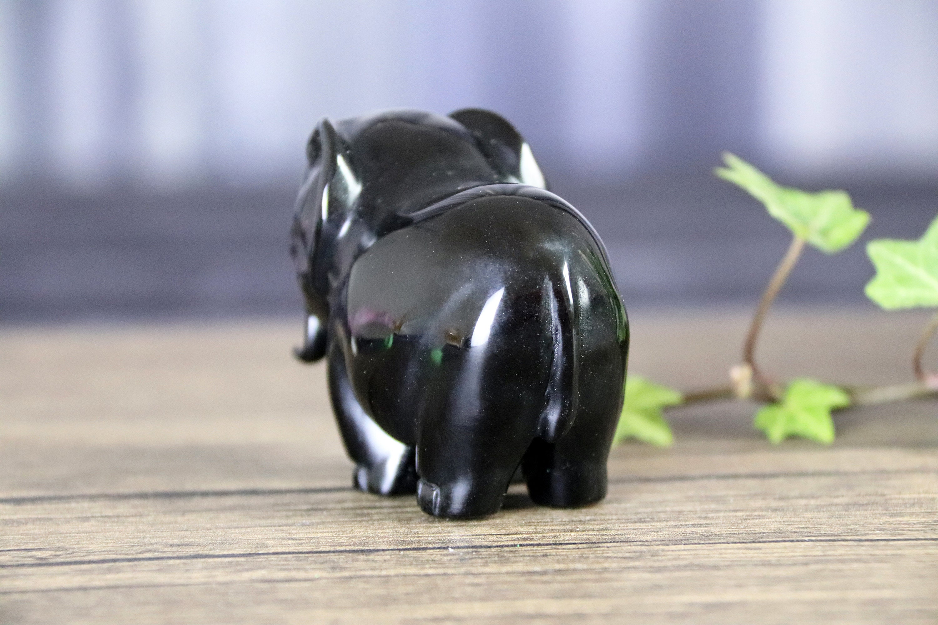 3'' Obsidian carved elephant Elephant giftsAnimal | Etsy