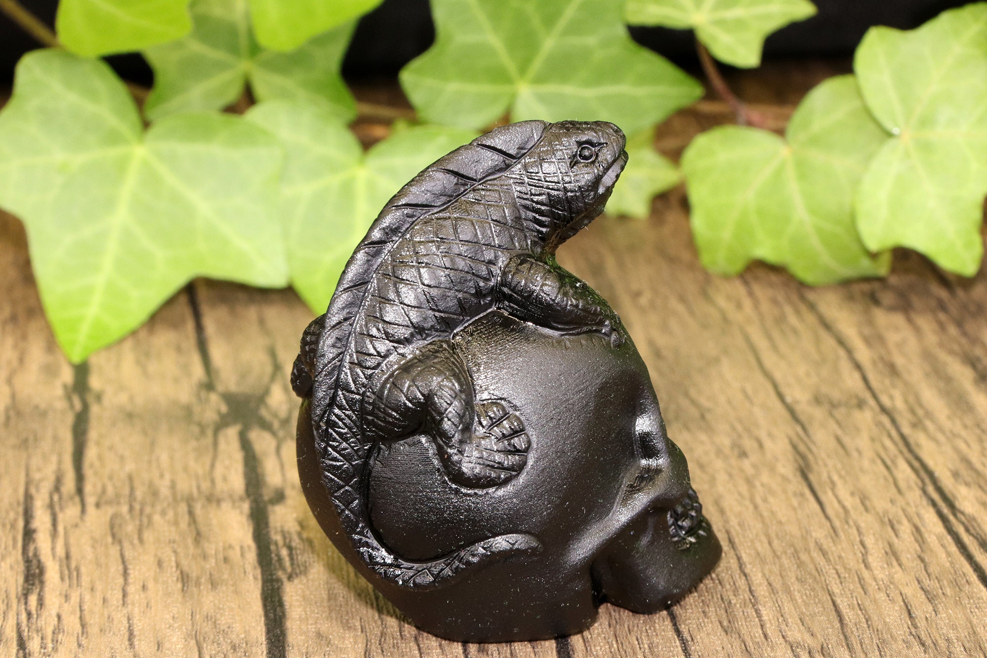2.3'' Natural Obsidian Carved Skull With - Etsy UK