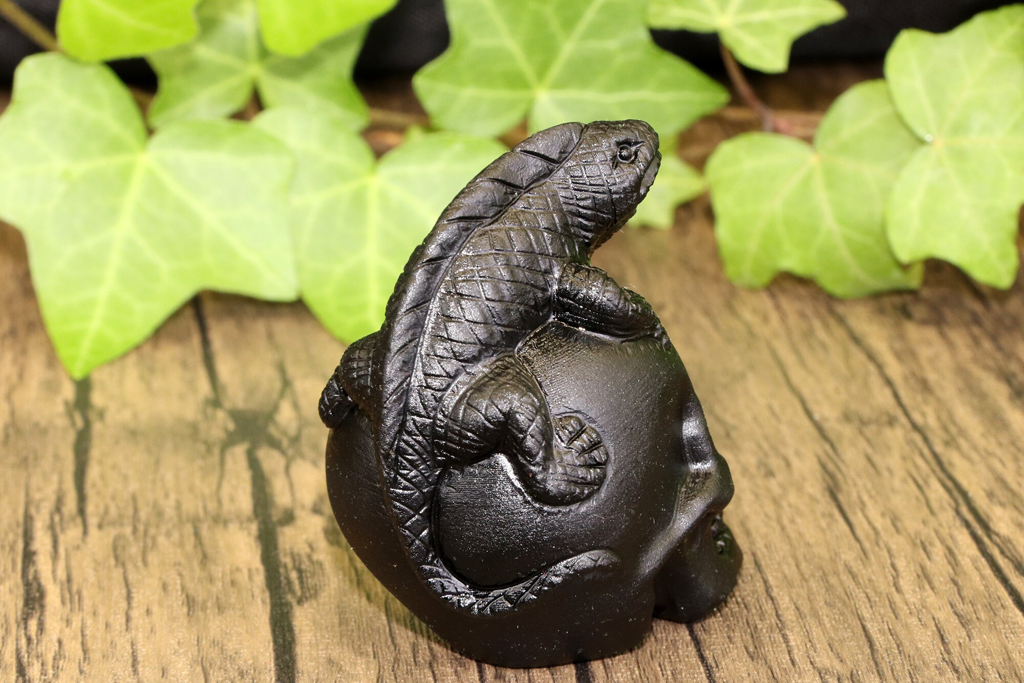 2.3'' Natural Obsidian carved Skull with | Etsy