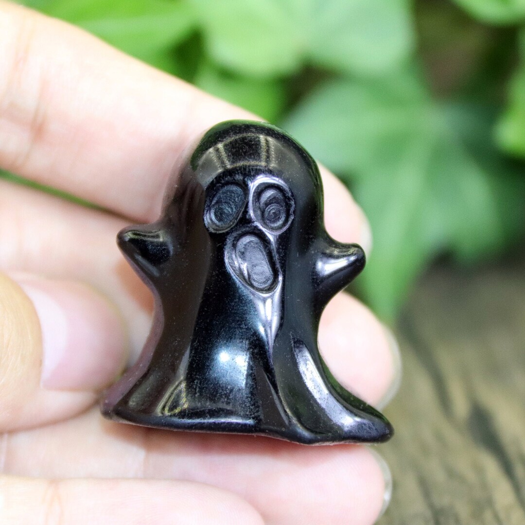 Full Polished Obsidian Ghost - Halloween Ghost Gifts - Halloween Gifts ...
