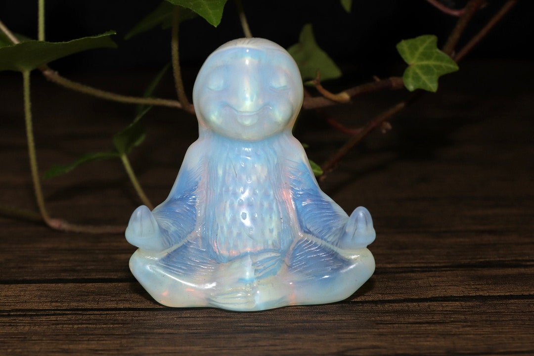 2'' Opal Carved Sloth-hand Carving Cartoon Animal Pokemon-birthday Gift ...