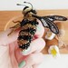 Brooch Crystal Bee Wasp Pin. 3d Golden Insect. Jewelery Embroidered ...