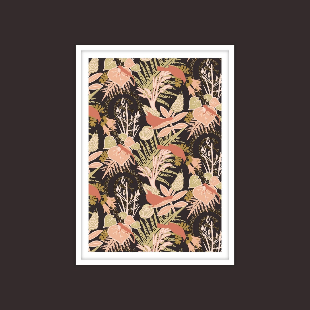 A3 / TUI GARDEN 'pistachio' Pattern Poster Print / Tropical, Native ...