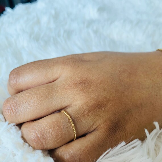 Gold Rope Twist Ring 14K Gold Filled Rope Twist Ring Tiny | Etsy
