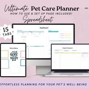 Dog Corner Pet Planner Spreadsheet | Editable Dog Care Tracker ...
