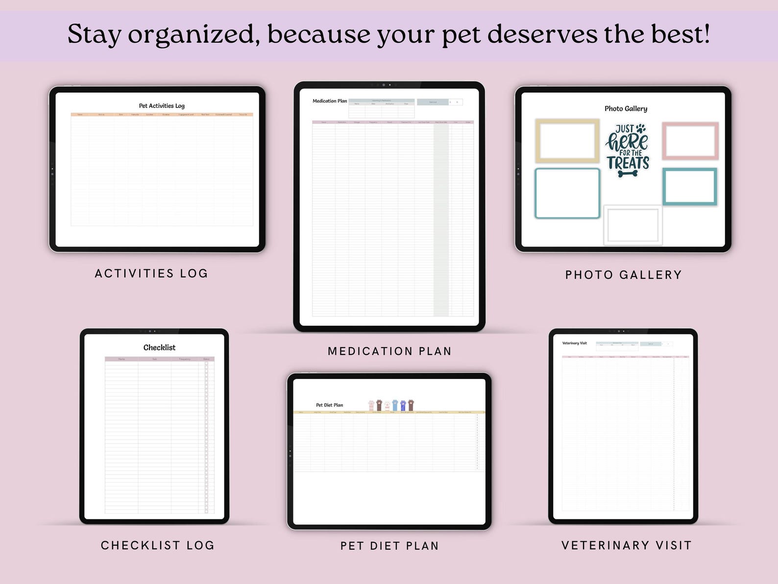 Dog Corner Pet Planner Spreadsheet | Editable Dog Care Tracker ...
