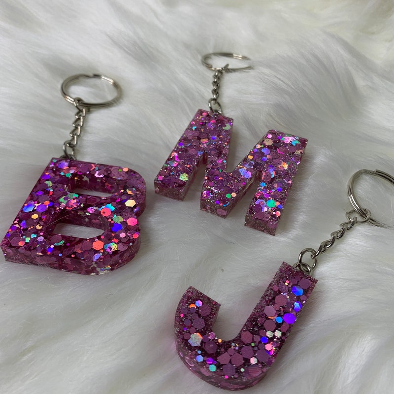 Resin Letter Keychain - Etsy