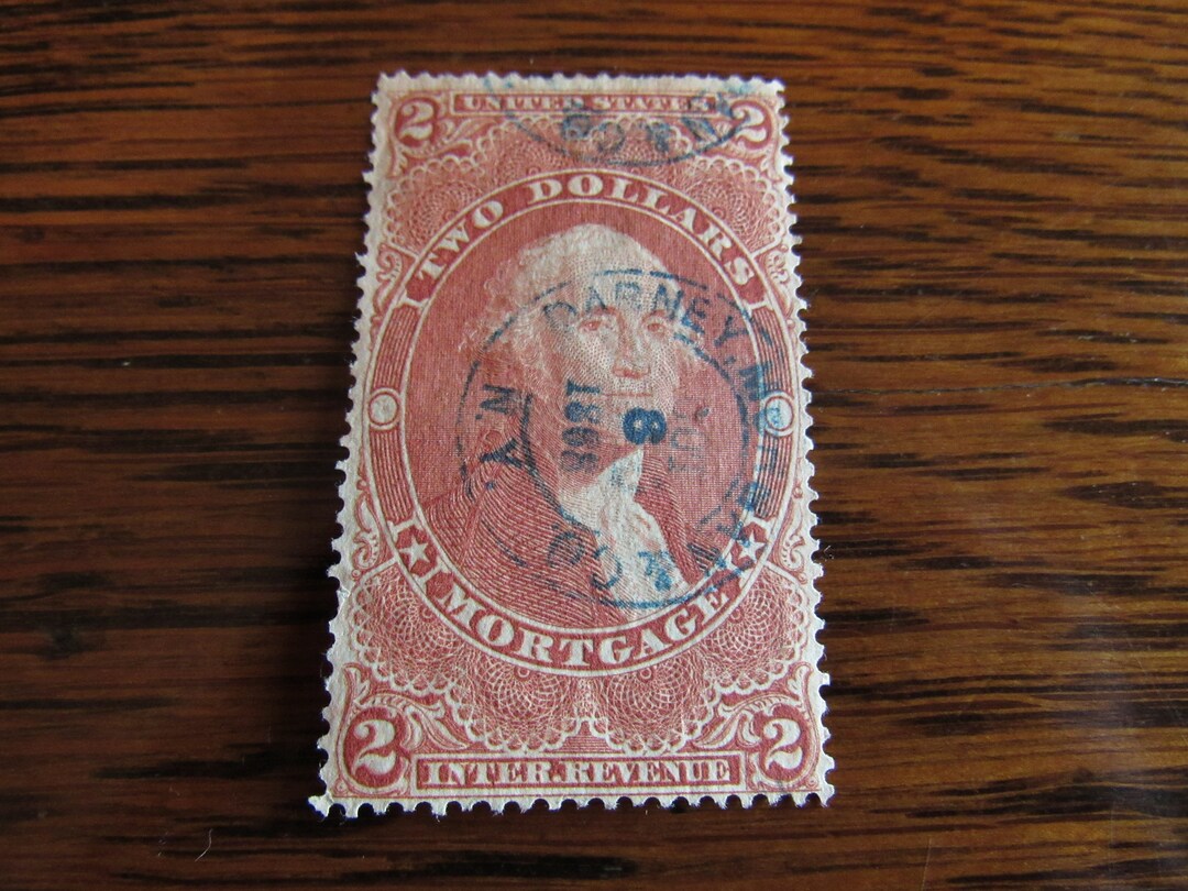 1868 U.S. 2 Dollar Mortgage, Red, Imperforated Stamp - Etsy.de