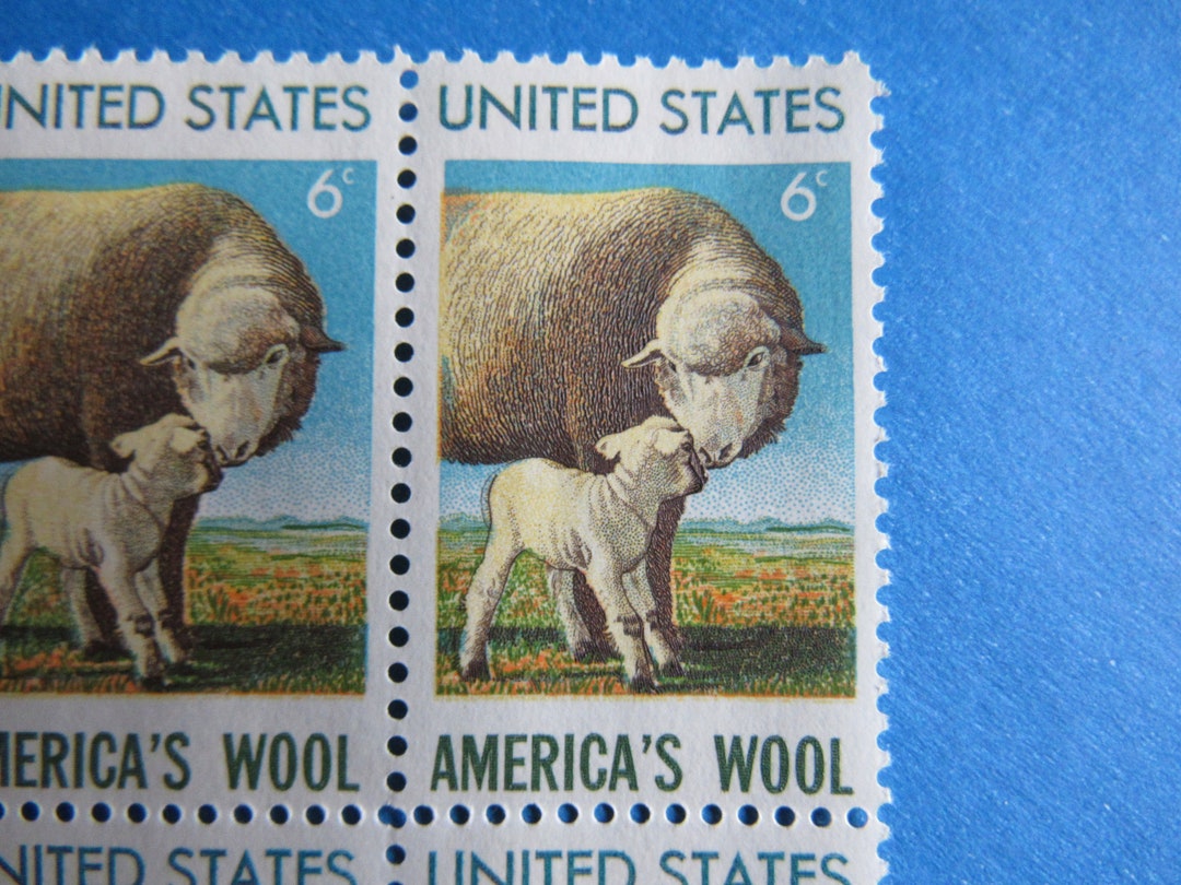 1971 America's Wool 4 Unused 6 Cent Block Stamps - Etsy