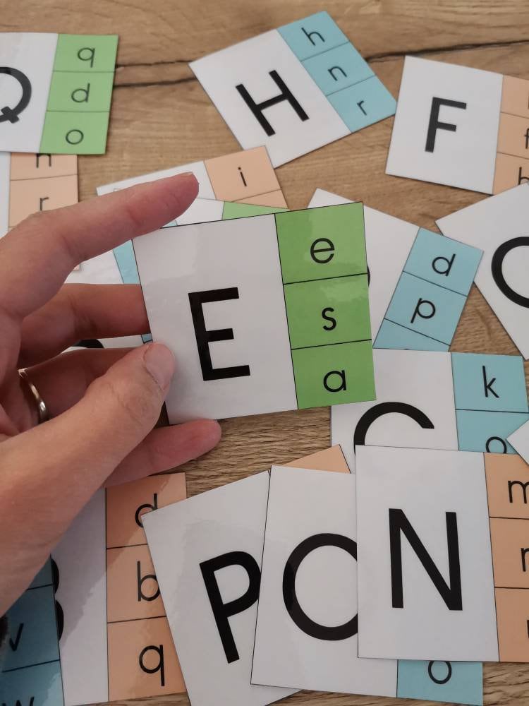 Cartes à pince correspondance lettre capitale et lettre | Etsy