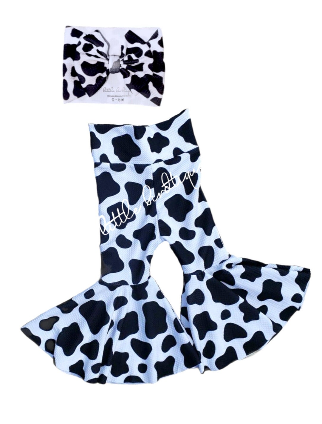 Cow Print/red/soft Pink Cow Bell Bottoms - Etsy