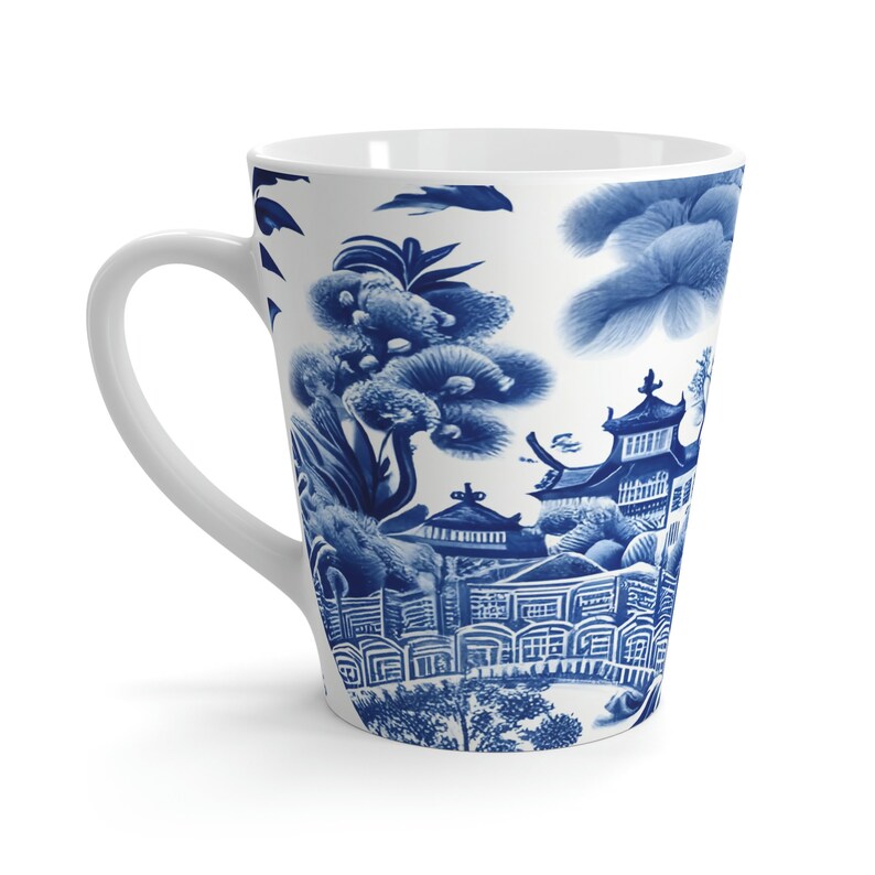 Blue Willow Cup, Vintage Blue Willow Inspired Pattern, Blue Willow Mug ...