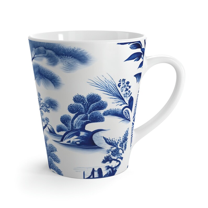 Blue Willow Cup, Vintage Blue Willow Inspired Pattern, Blue Willow Mug ...