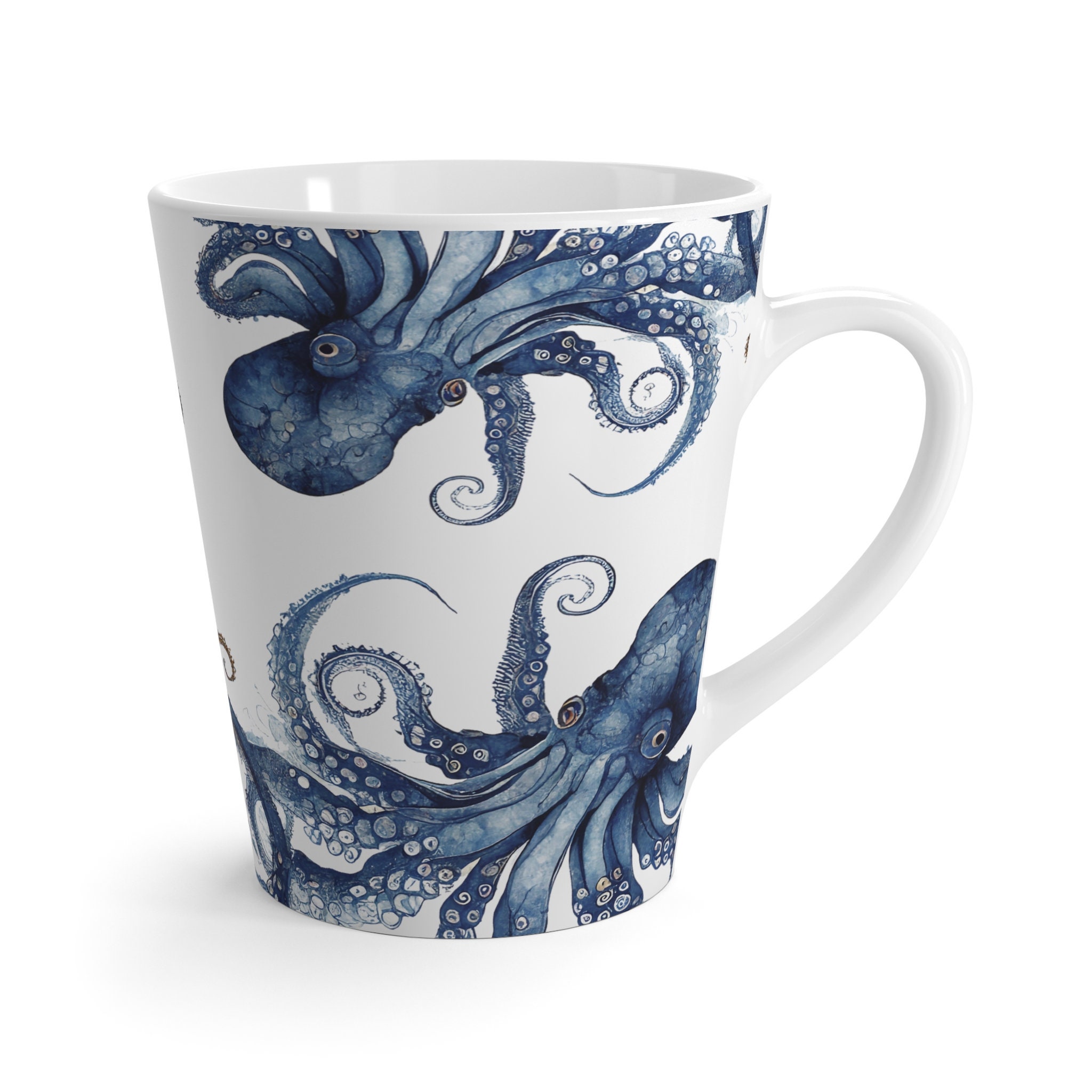Blue Octopus Coffee Mug - Striking Design, High-quality Ceramic ...