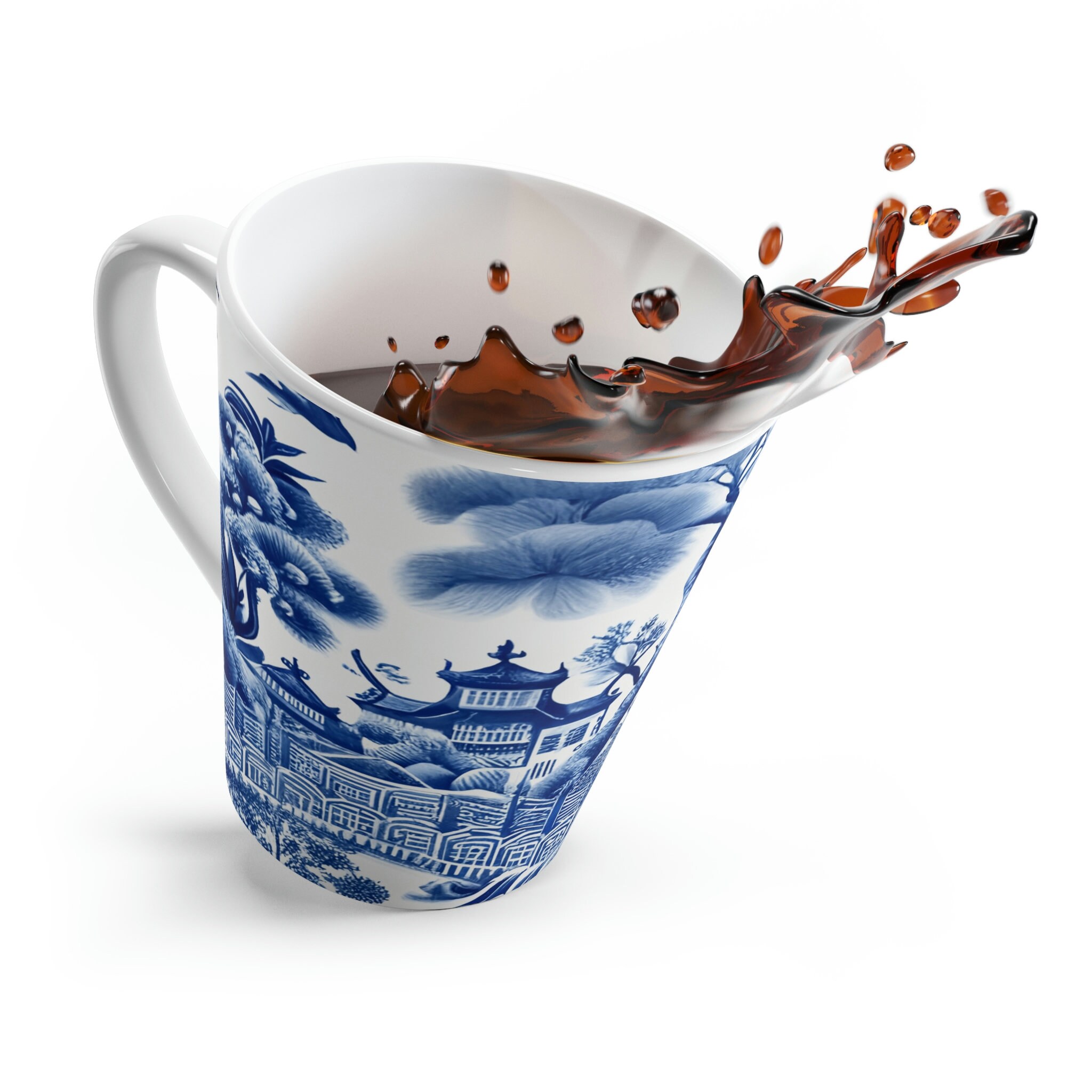 Blue Willow Cup, Vintage Blue Willow Inspired Pattern, Blue Willow Mug ...