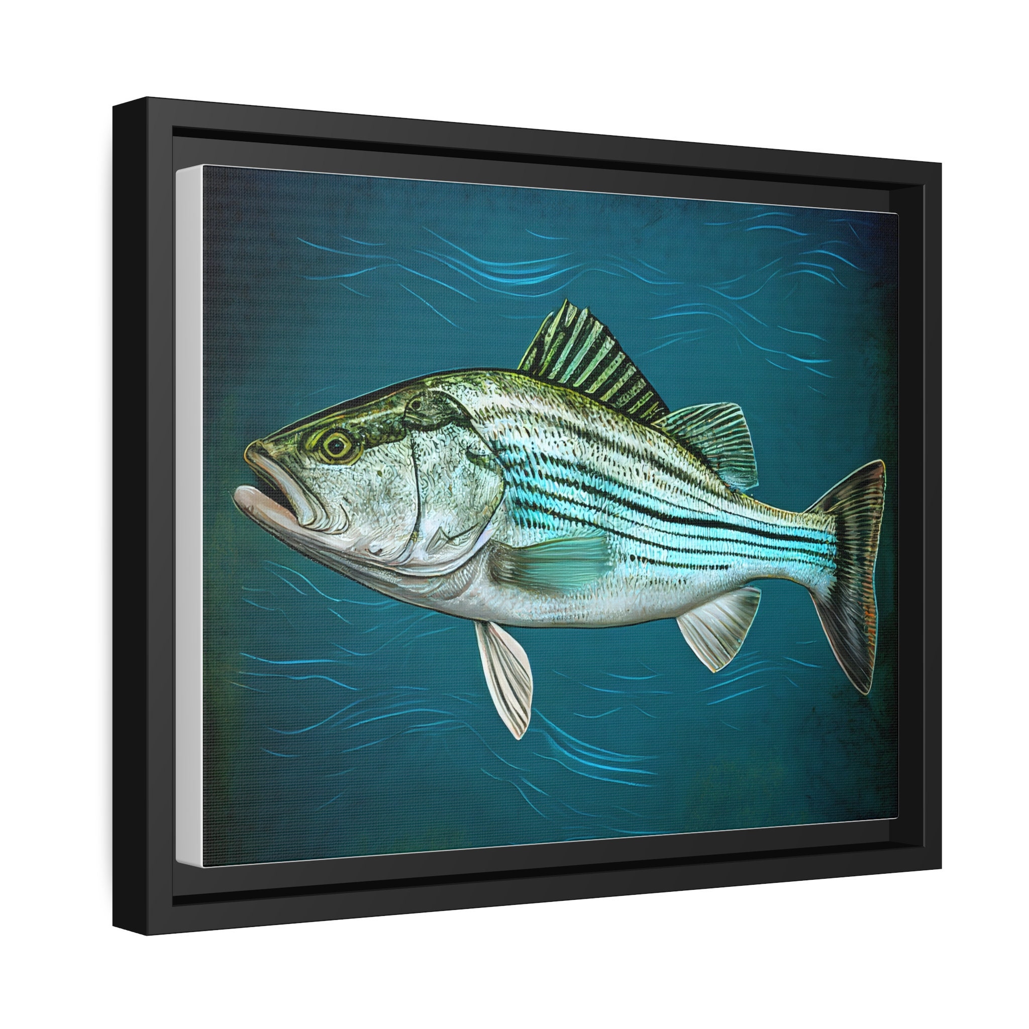 Striped Bass on Canvas, Striped Bass Art, Fishing Gift, Fishing Art ...